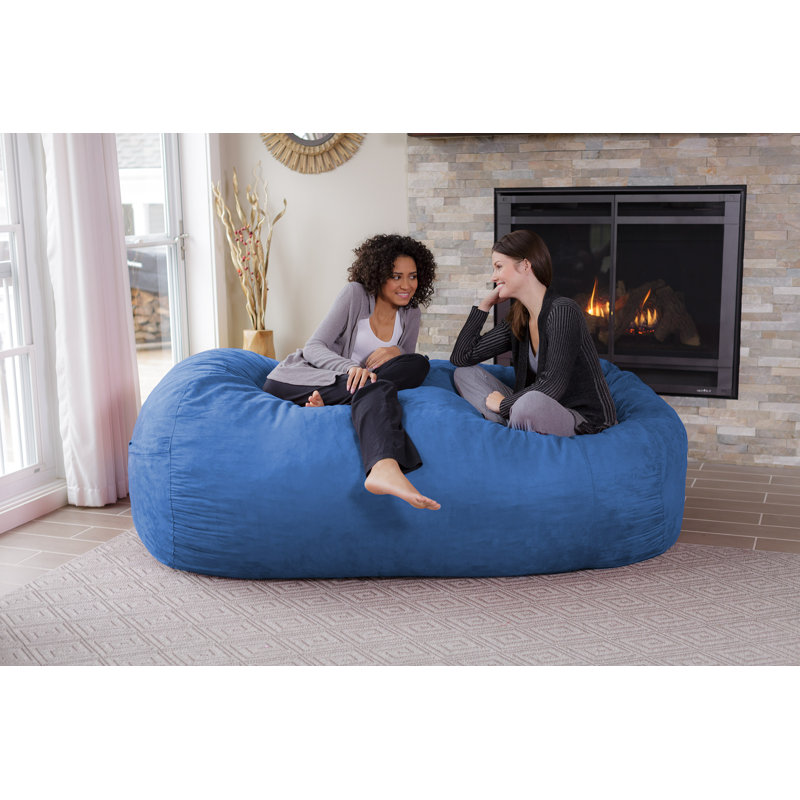 Bean Bag Chair Lounger Giant 7 Foot Classic Shredded Memory Foam Filled Furniture Bean Bag Chair Lounger with Removable and Machine Washable Cover